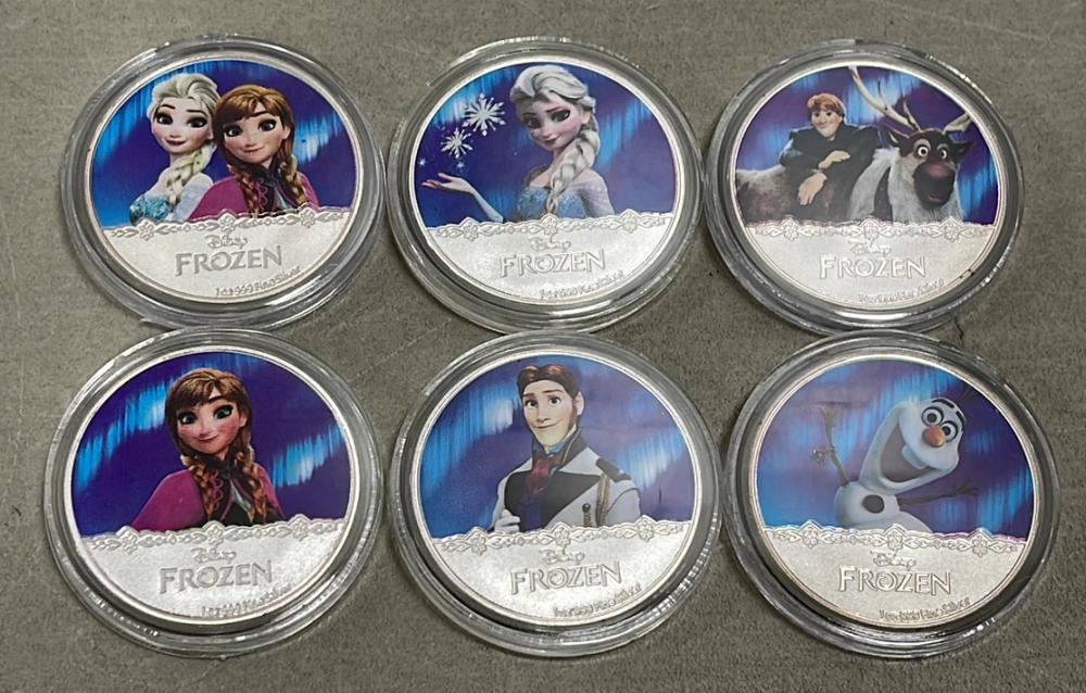 Set Of (6) Disney “Frozen” Characters New Zealand Elizabeth II On Rear ...