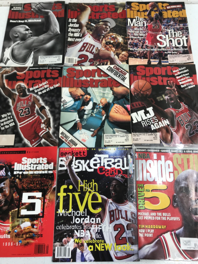 (9) Assorted Vintage Michael Jordan Magazines Including Sports ...