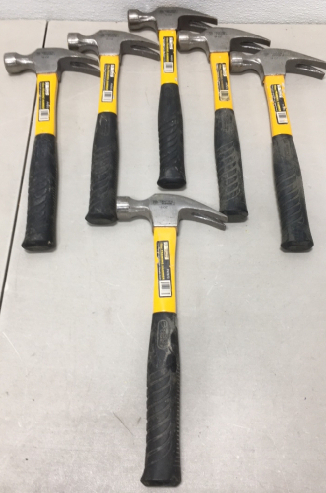 (6) Central Force Fiberglass Handle 16-Oz Framing Hammers