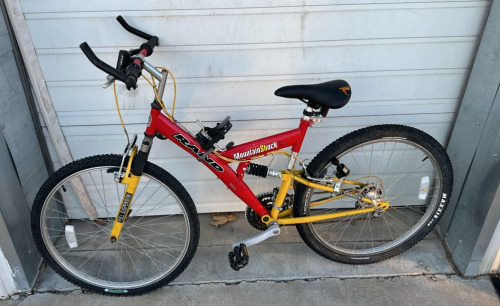 26’’ Rand Mountain Shock Red, Yellow And Black Mountain Bike
