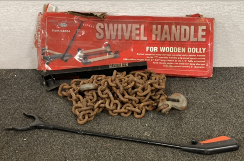 HAUL MASTER SWIVEL HANDLE FOR WOODEN DOLLY, GRABBER REACHER TOOL ...