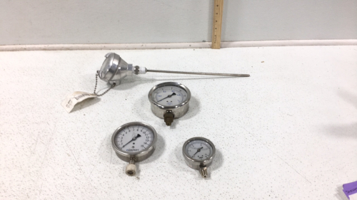 Temperature Probe Rod & (3) Pressure Guages