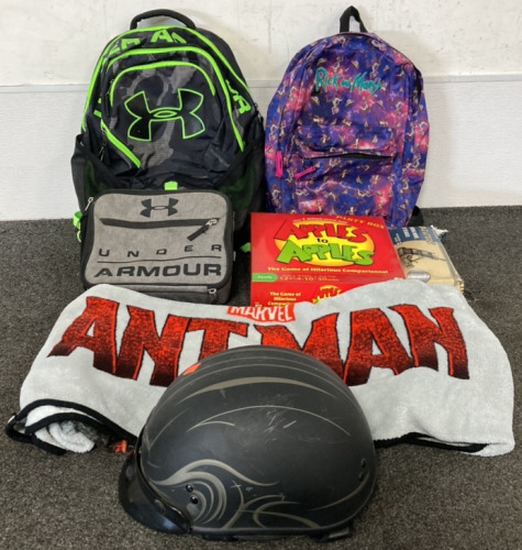 LIME GREEN UNDER ARMOUR BACKPACK, GREY UNDER ARMOUR LUNCH BOX, MARVEL ...