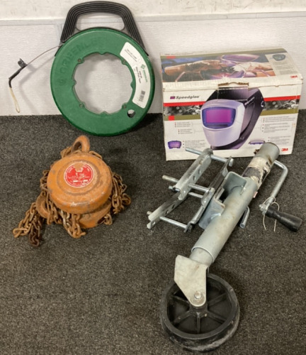 TOW DOLLY, GREENLEE 438-20 STEEL FISH TAPE, 1 TON TOW CHAINS, 3M ...