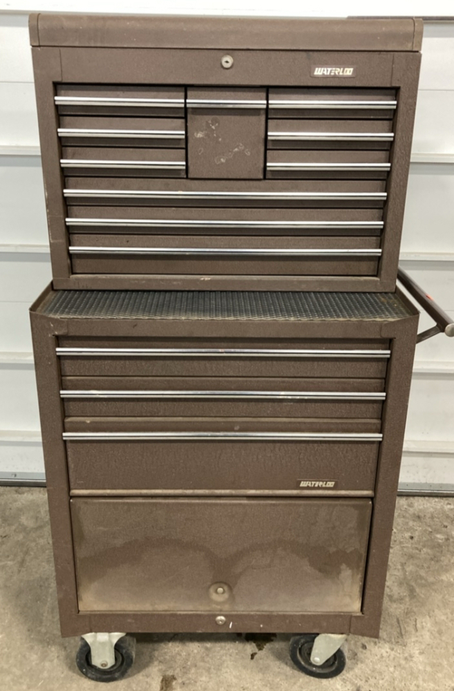 Brown Waterloo Toolbox and Tool Cart