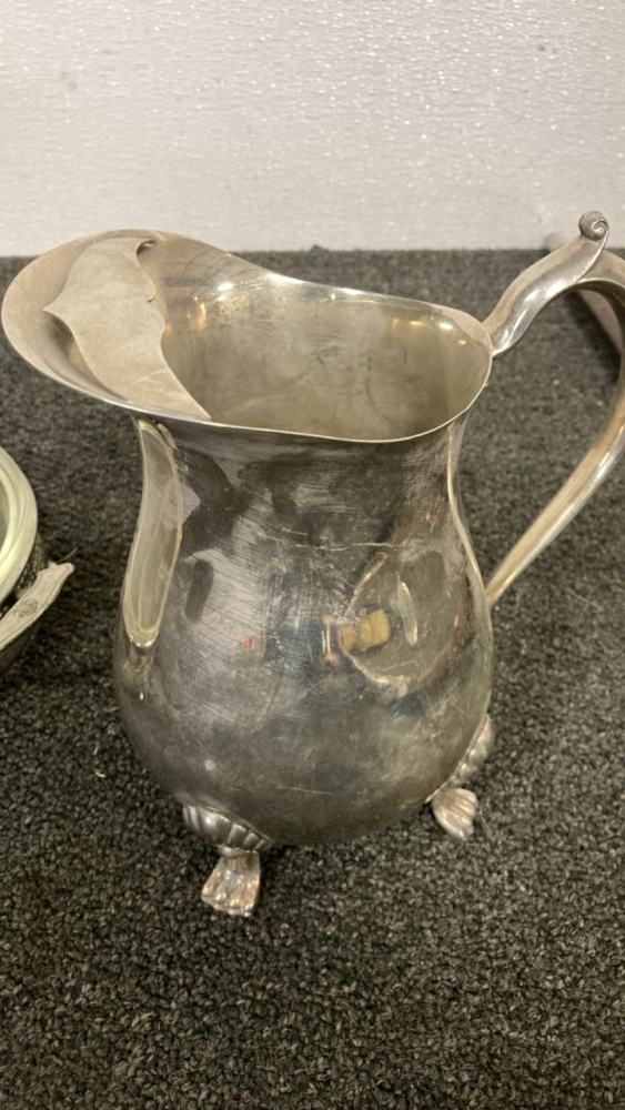 Silver Pitcher & Serving Plate
