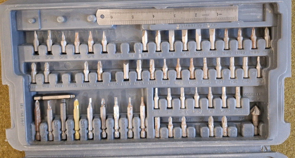 (1) Folding Case W/ Assorted Drill Bits & Driver Bits & (1) Craftsman ...