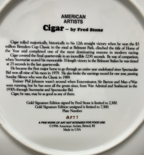 (3) American Artists Fred Stone Collectible Gold Leaf Trimmed Plates In ...