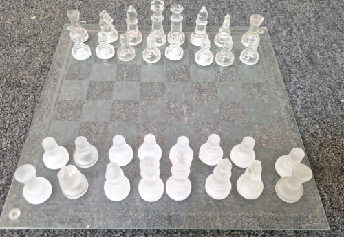 Complete Glass Chess Set