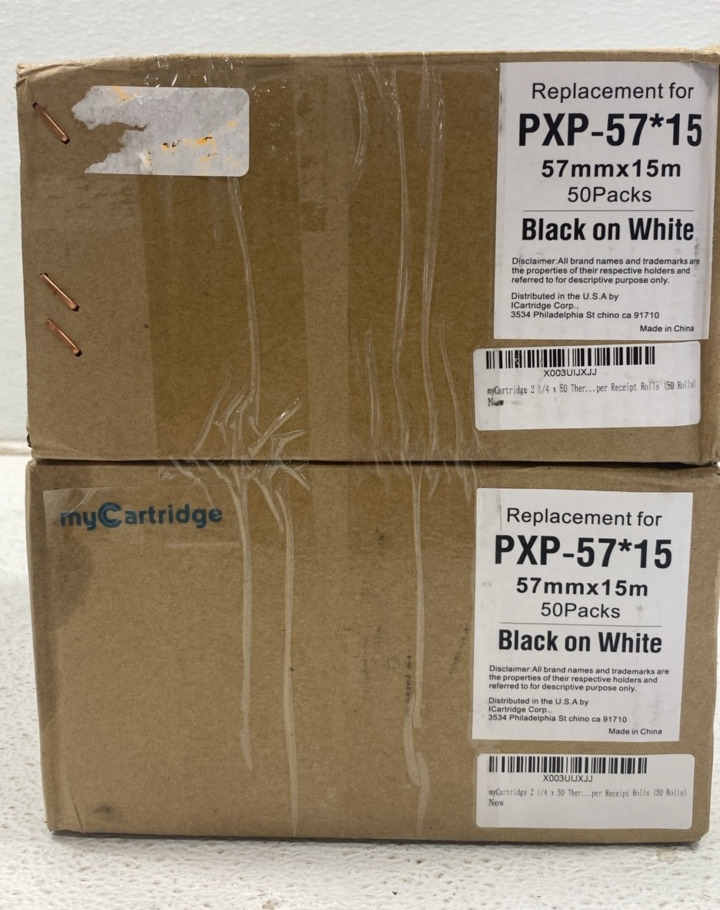 (2) myCartridge 2 1/4 x 50 Receipt Paper (50 rolls) BPA Free Cash ...