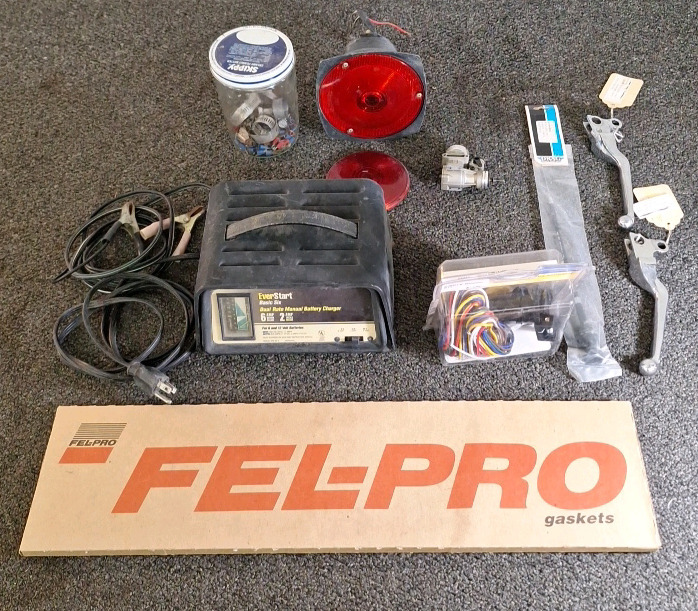 (1) EVERSTART 6V/12V BATTERY CHARGER, (1) FEL-PRO FORD VALVE COVER SET ...