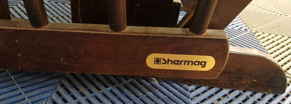 (1) Shermag Rocking Chair w/ Adjusting Handle- Dark Wood