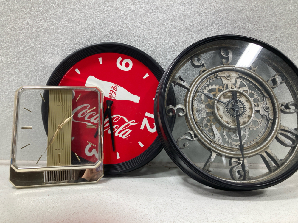 (5) Wall Clocks, Star Wars Clock, BSU Clock, Coca Cola Clock