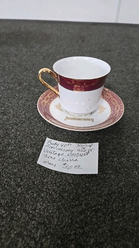 Ruby 40th Anniversary Vintage Norcus Fine China