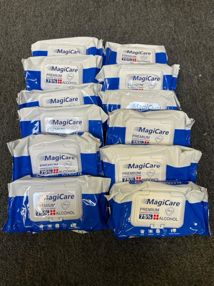 (12) MagiCare Premium Disinfecting Wipe Packs