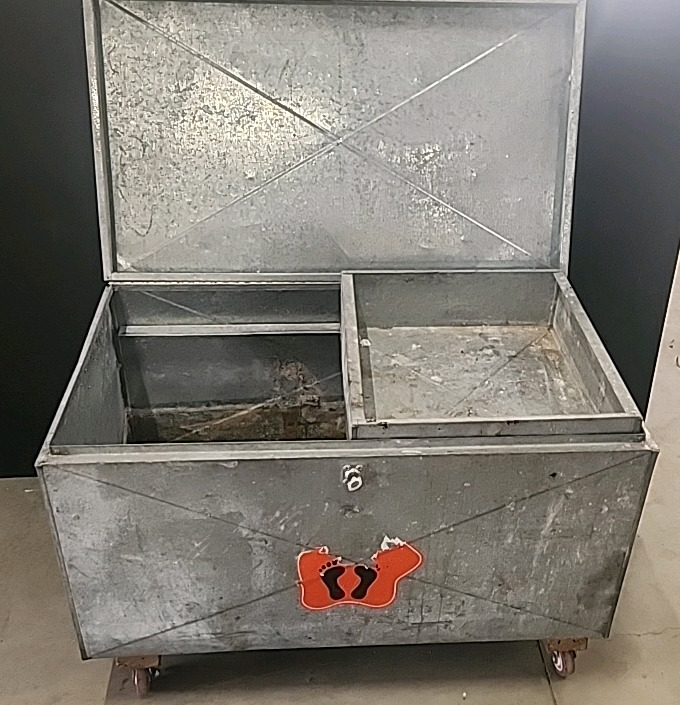 Metal Box with Wheels 42 Lx2'Wx23 H