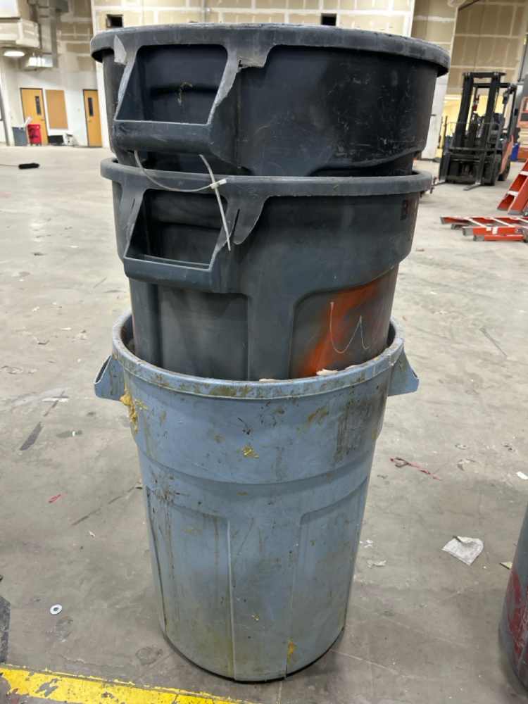 (3) Industrial Trash Cans