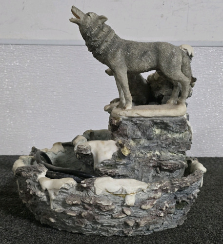 Wolf Statue Fountain- 12 Tall, 12 Wide