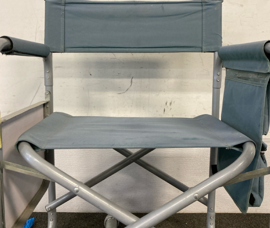 Camp Chair, Step Ladder, & Metal Rod