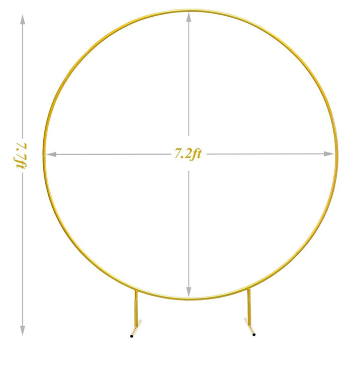 (2)LANGXUN 7.2ft Gold Metal Balloon Arch kit Stand, Round Backdrop ...