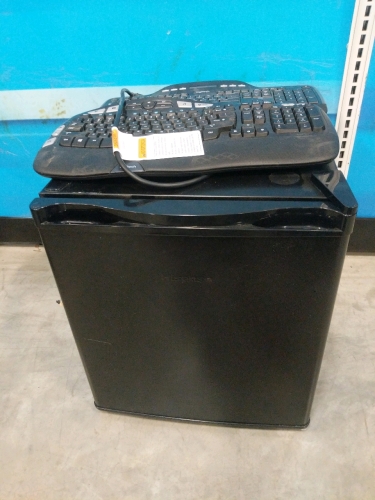 Hisense Mini Fridge Black and (2) Logitech Keyboards