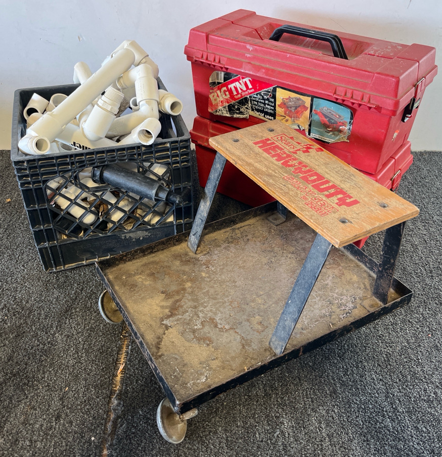 Tool Boxes, 1 With PVC & 1 Empty, PVC Pipe / Sprinkler Parts, Sears ...