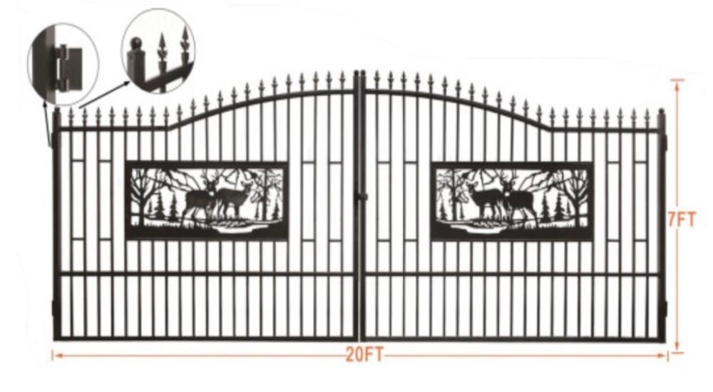 20 Ft Bi-Parting Wrought Iron Driveway Gate