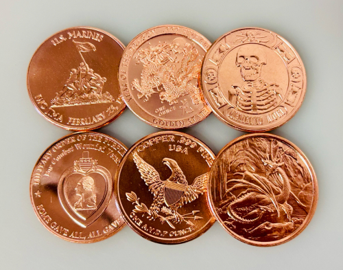 (6) Collectible Copper Rounds