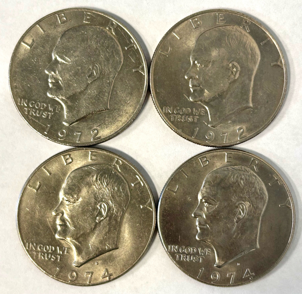 (4) 2004-05 Iraq War Tokens , 3-Gram Gold Stag, and (4) Ike Dollars