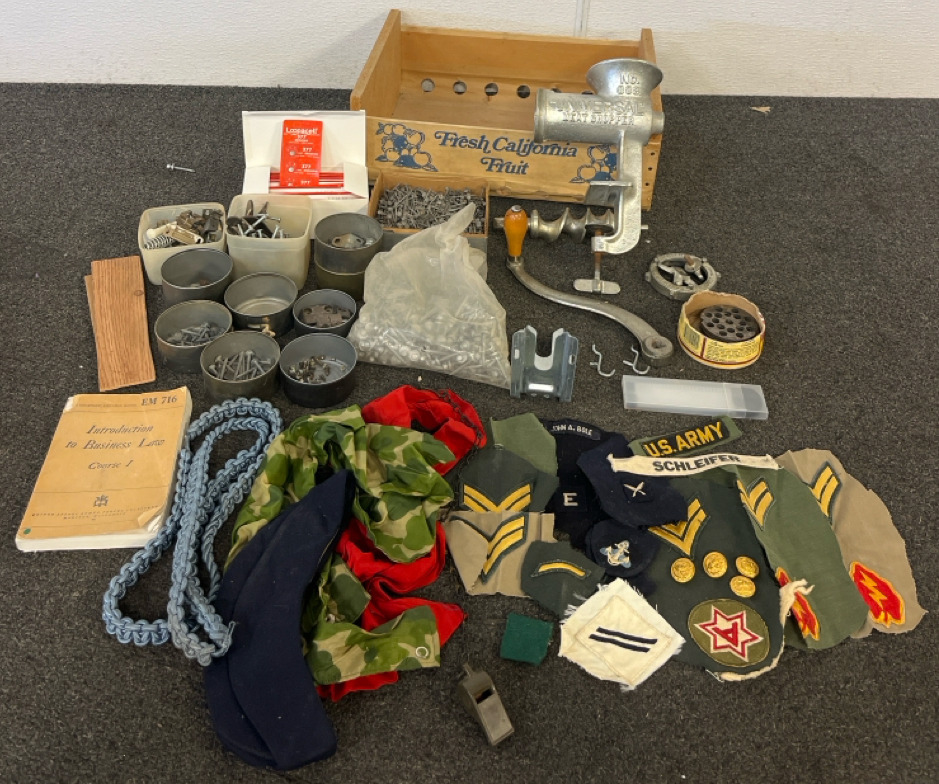 No. 333 Univeral Meat Chopper, Nails & Small Hardware, Vintage Army ...