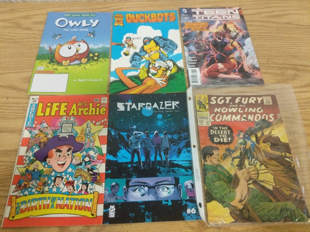 6) Assorted Comic Books! Teen Titans, Archie, Sgt. Fury, and More!