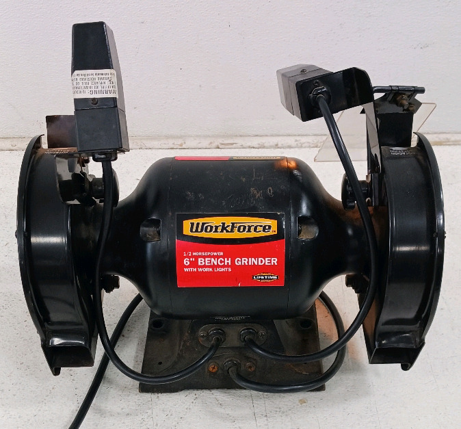 (1) Workforce 6 Bench Grinder w/ Work Lights - Model 7065 - Very ...