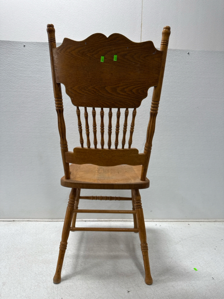 (1) Wood Chair With Ornate Engravings (1) Stool w/ Red Leather Top (1 ...