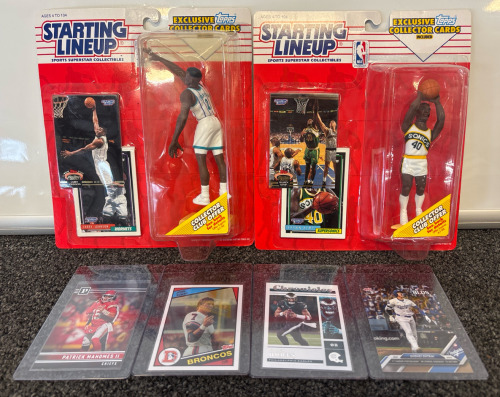 Starting Lineup With Lerry Johnson, Shawn Kemp, Including (4) Sport Cards