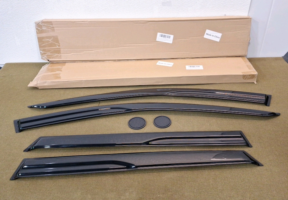 (2) 6-Piece Side Window Rain Deflector & Car Coaster Sets, For 2022 ...