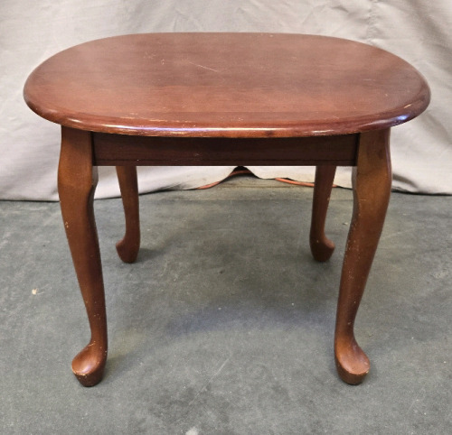 Small Wood Red Side Table