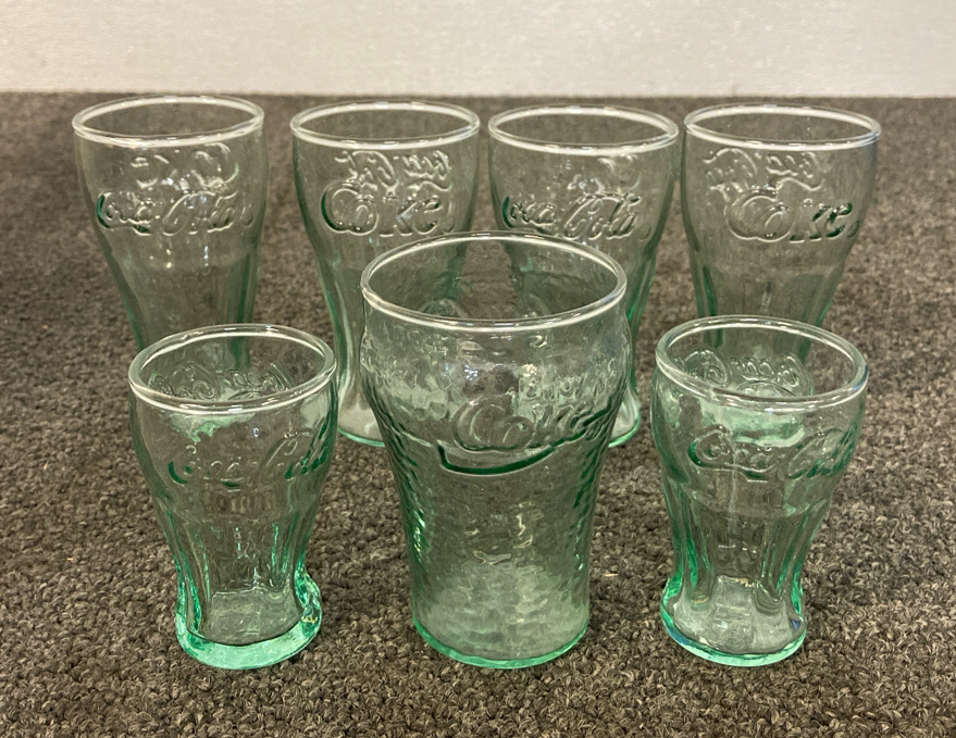 (7) Small Coca-Cola Glasses