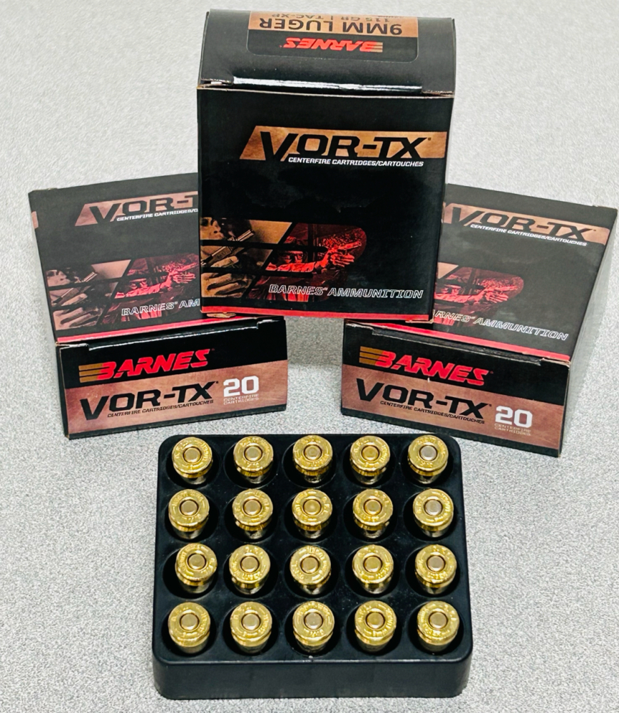 (60) Rounds Of Barnes Vor-Tx 9mm Luger 115 Gr. Tac-Xp