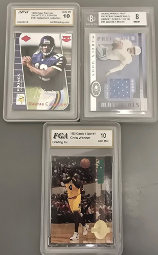 Graded Sports Cards- Warren Moon, Daunte Culpepper, Chris Webber