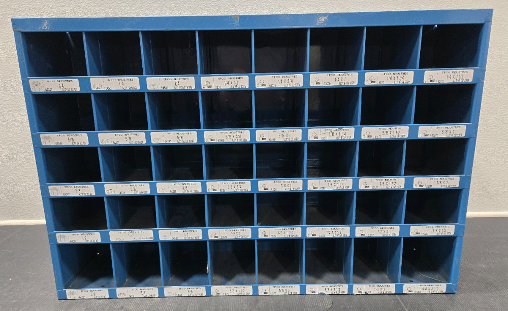 Large TIFCO Metal Parts Storage Rack - 34 L x 8½ D x 19⅜ H