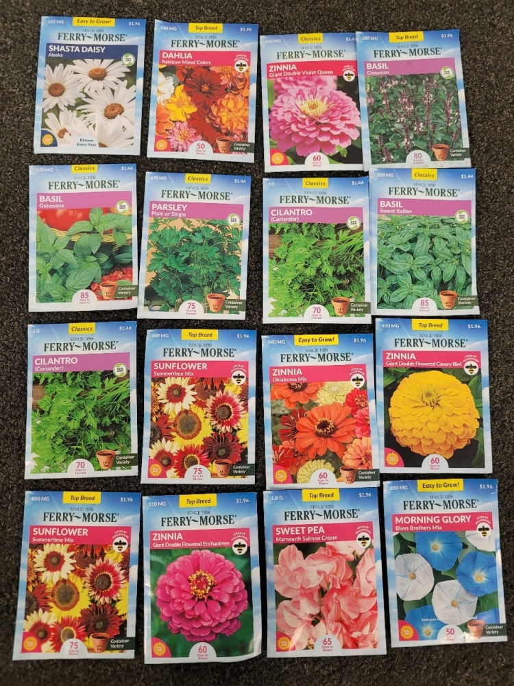 50 Packets Of Flower & Herb Seeds!