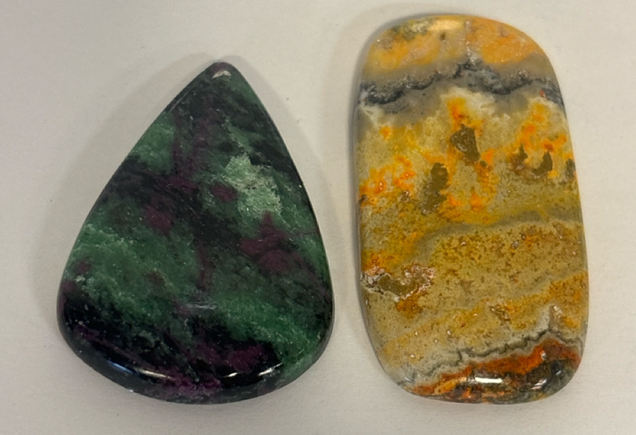(4) Beautiful Cut Polished Gemstones Including Ruby In Fuchsite ...