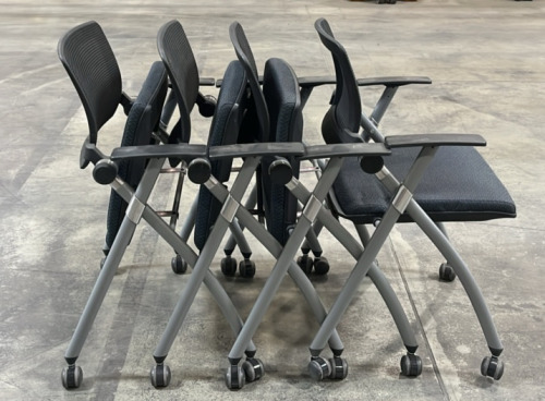 (Off-Site) (4) Rolling National Jiminy Nesting Task Chairs