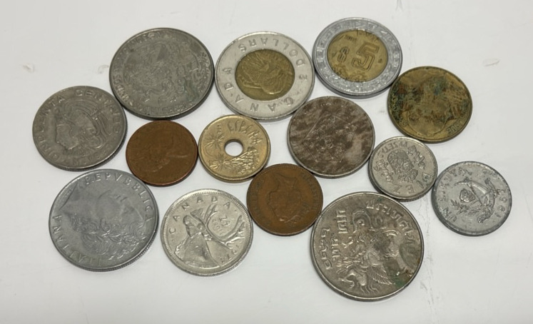 Mixed Coins and Banknotes Collection - Australian, Canadian, and More