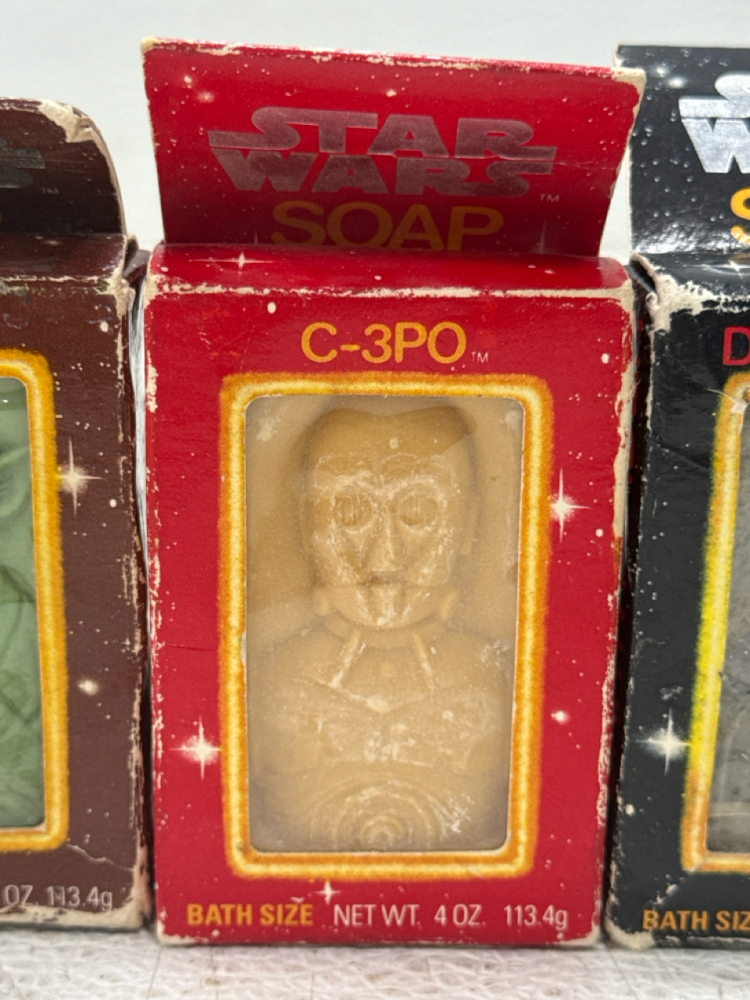 (4) Vintage Star Wars Bath Soaps In Original Packaging