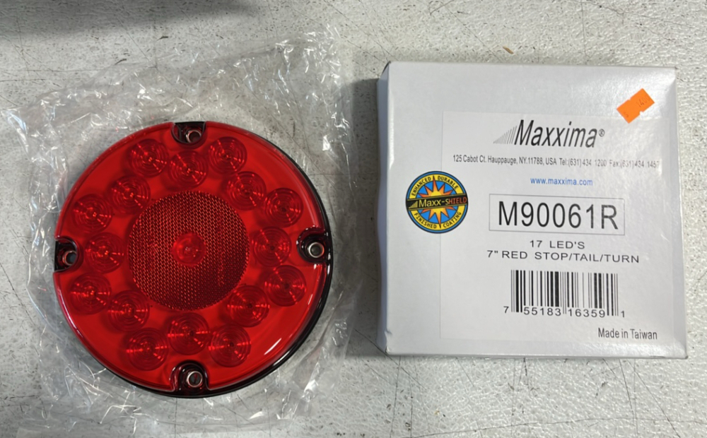(1) Maxxima M90061R 17 LED Red 7 Round Stop/Tail/Turn Bus Light