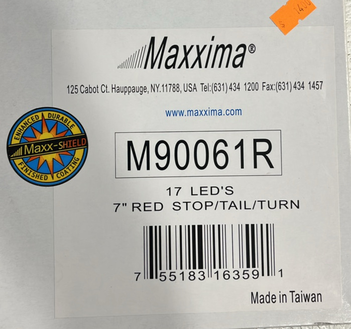 (1) Maxxima M90061R 17 LED Red 7 Round Stop/Tail/Turn Bus Light