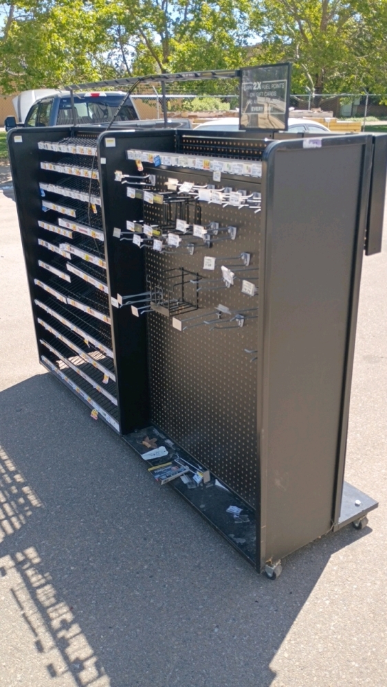 Rolling Display Rack Checkout Rack Pegboard Impulse Rack 87x24x67