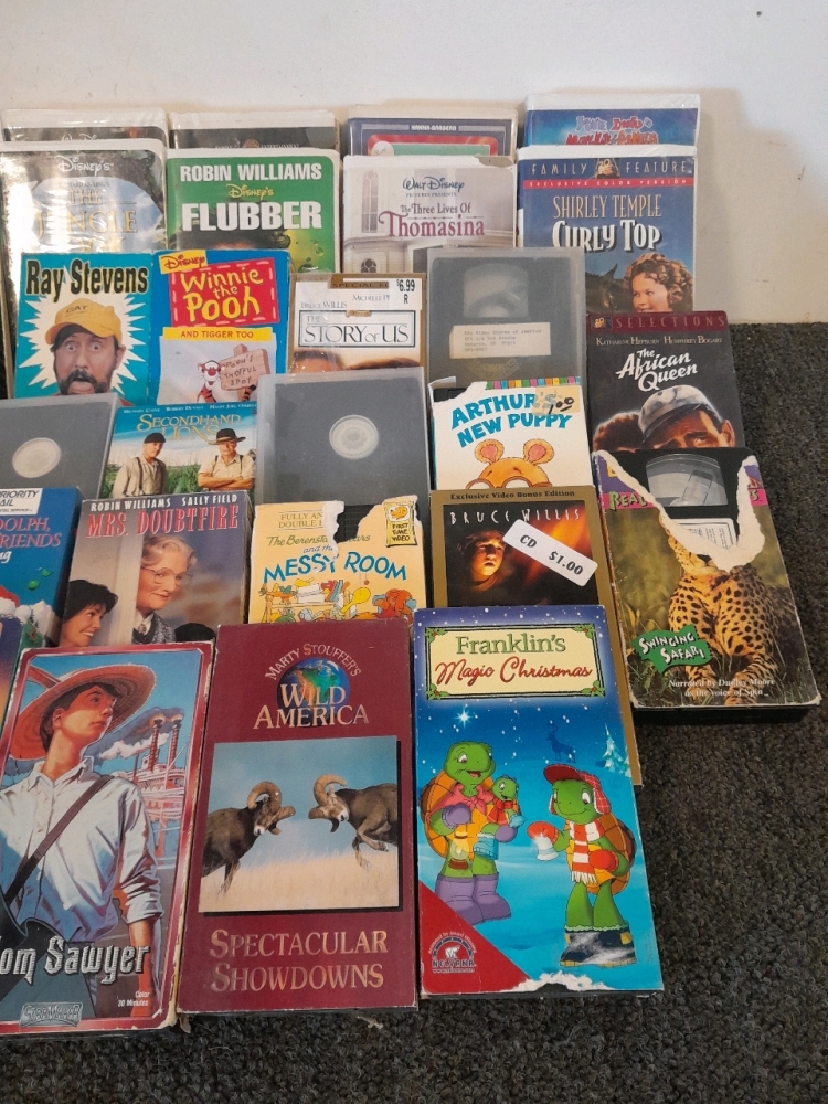 Large Collection of Video Cassettes