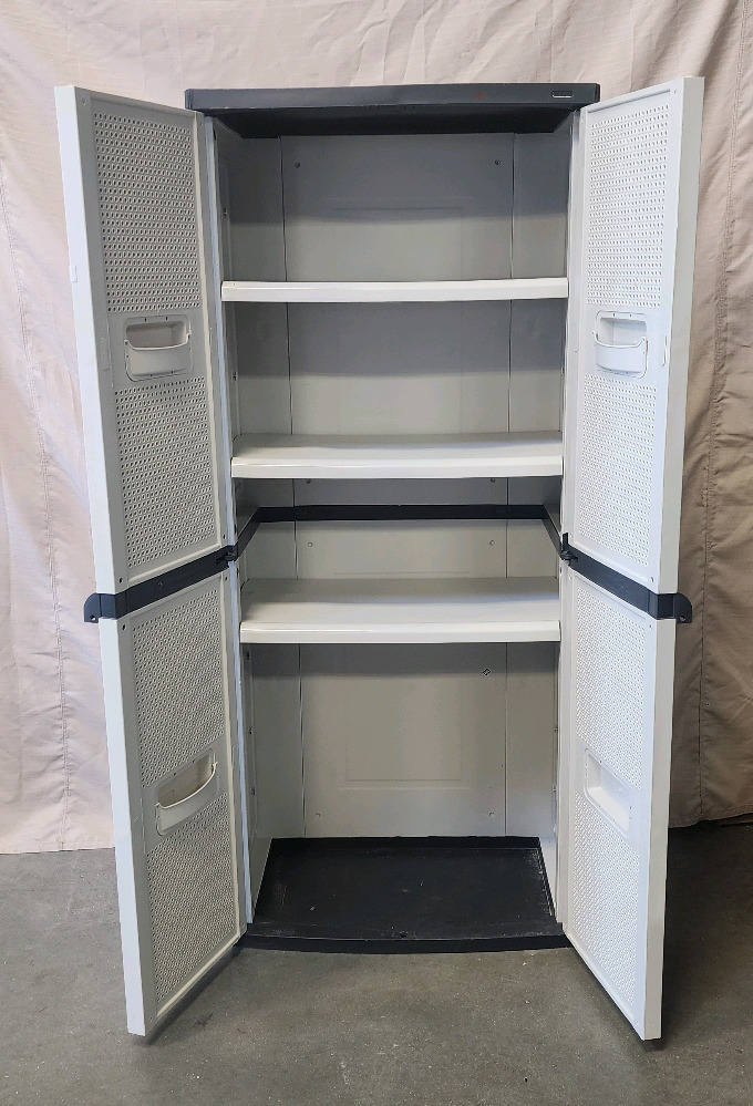 Workforce 2-Door Plastic Storage Cabinet With Inner Shelves 17.5 ×30 ×69.5